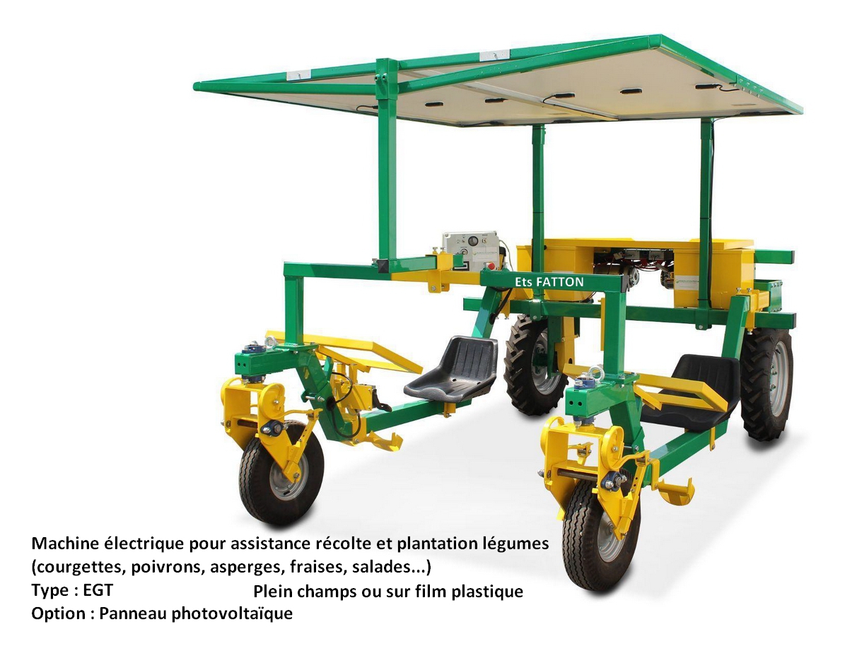 Machine électrique pour assistance plantations et récoltes légumes