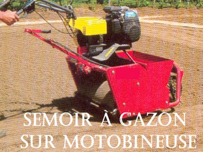 Semoir à gazon sur motobineuse - Ets Fatton